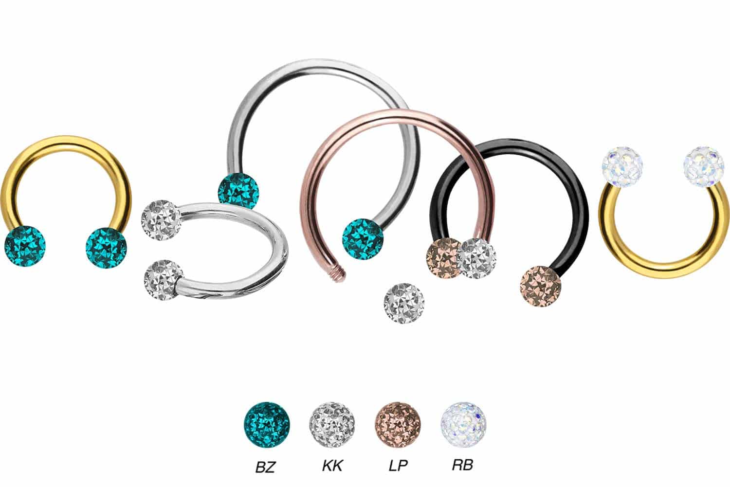 Titanium circular barbell EPOXY BALLS | PIERCINGLINE